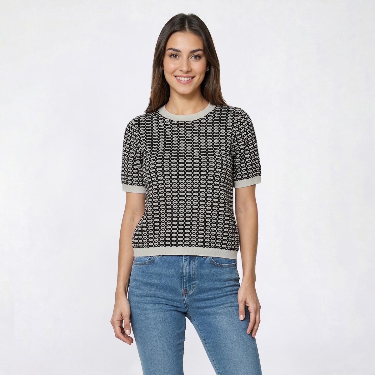 Click here for Womens Adrianna Papell Short Sleeve Geometric Circ... prices
